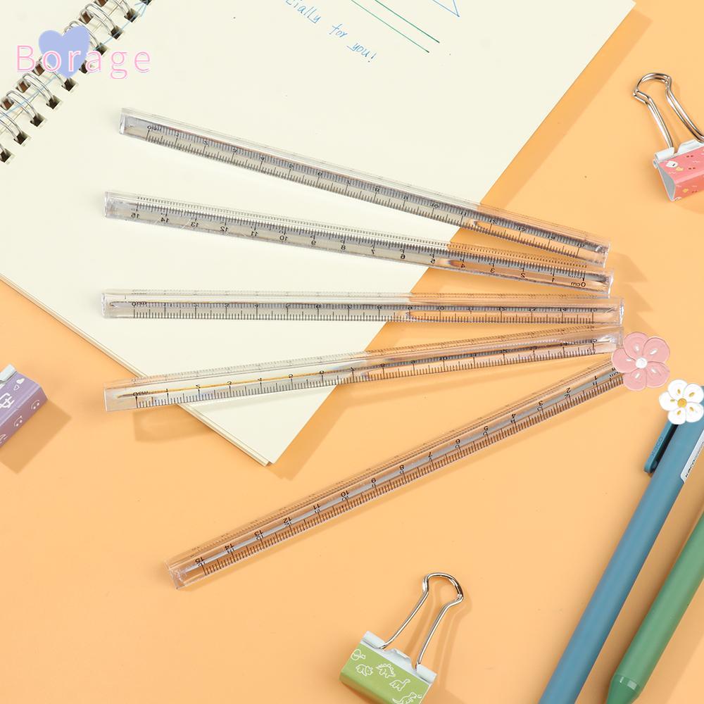 BORRAONE Transparent Triangle Ruler 15CM Learn Stationery Simple Style ...