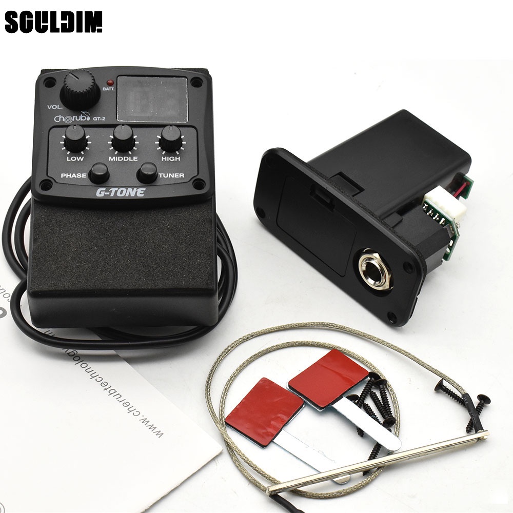 Cherub G-Tone Series Acoustic Guitar Preamp GT-2 Piezo Pickup 3-Band EQ ...