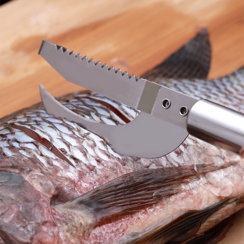 3 in 1 Stainless Steel Fish Scale Scraper Boning Filleting Remover ...