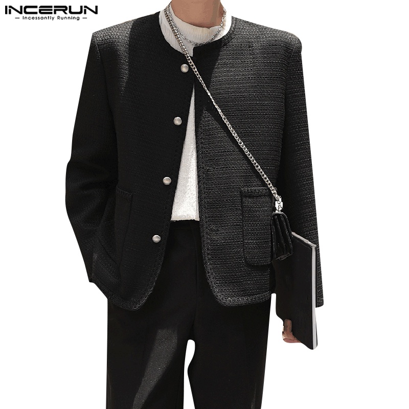 INCERUN Men's Woven Texture Casual Jacket | Shopee Malaysia