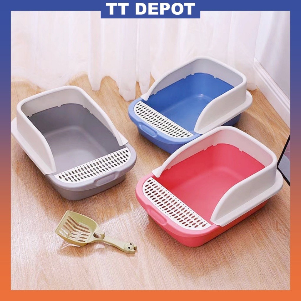 Cat Litter Box Tandas Bekas Pasir Kucing Tempat Berak Kencing Kucing ...