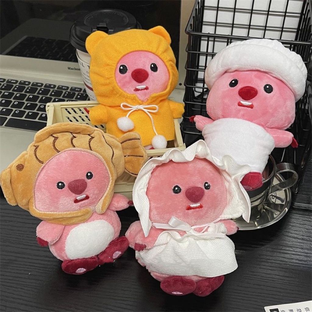 Korea Ins Cute Beaver Loopy Pendant Plush Doll Keychain Bag Decoration ...