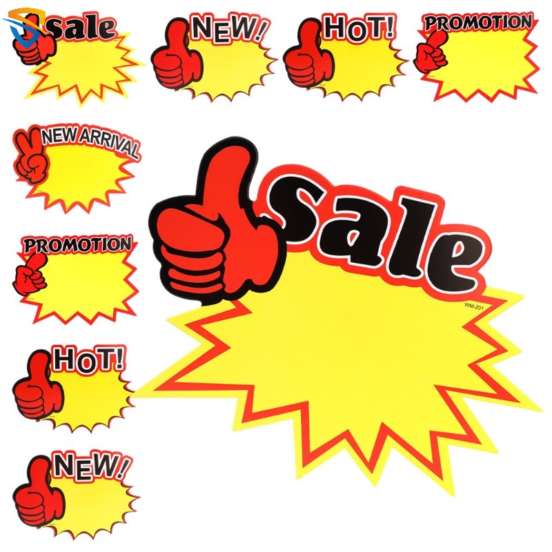 10Pcs Commodity Blank Explosion Signs Advertising Display Sales Label ...