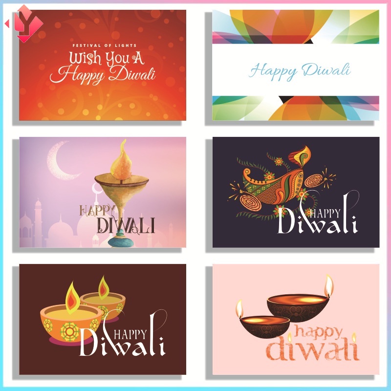 [12pcs/set] 2025 Happy Diwali Greeting Card Gift Cards for Deepavali ...