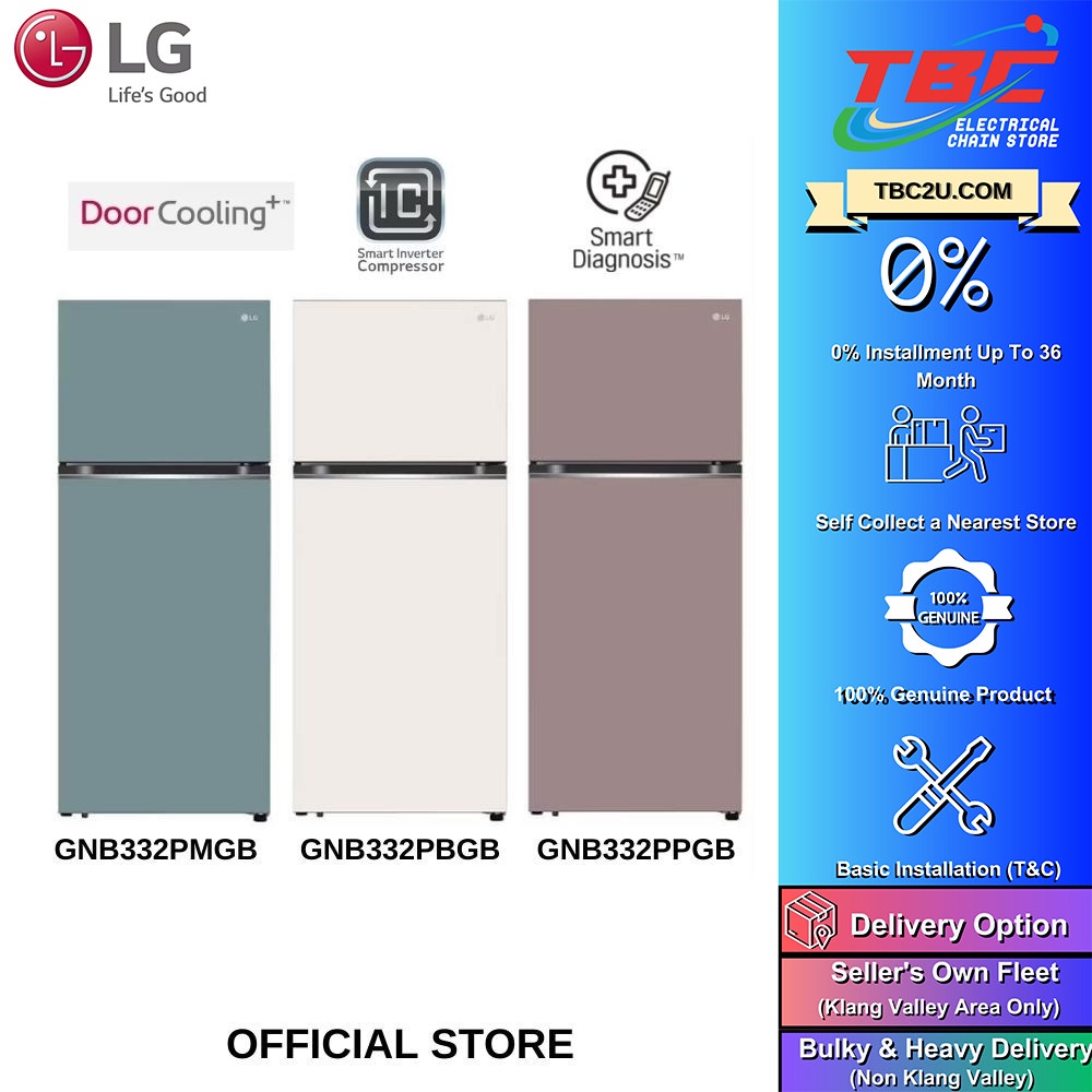 LG 360L TOP FREEZER REFRIGERATOR | GN-B332PMGB GN-B332PBGB GN-B332PPGB ...
