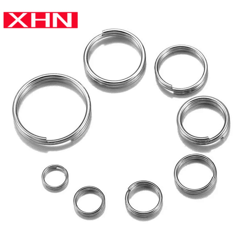 XHN50/100pcs 5-15mm Stainless Steel Open Double Jump Rings Double Split ...