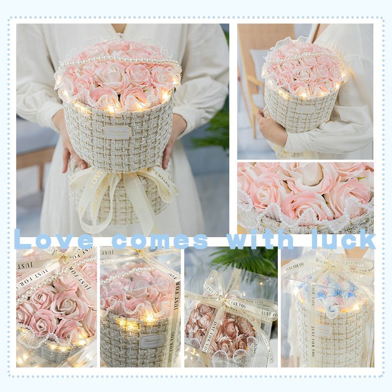 [Limited Time Seckill] Bouquet Preserved Flower Bouquet with Light ...
