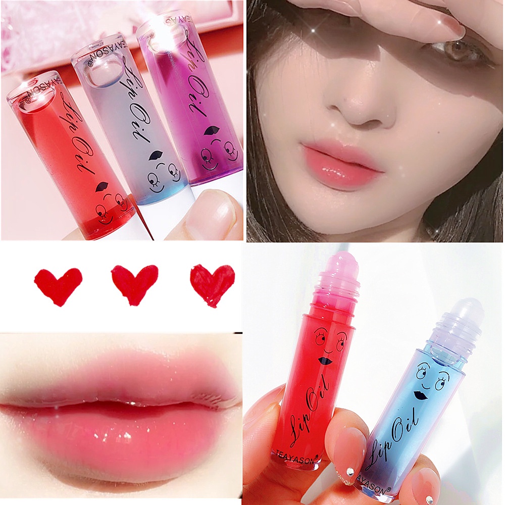 Mirror Surface Bead Moving Lip Glaze Glass Transparent Lip Honey ...