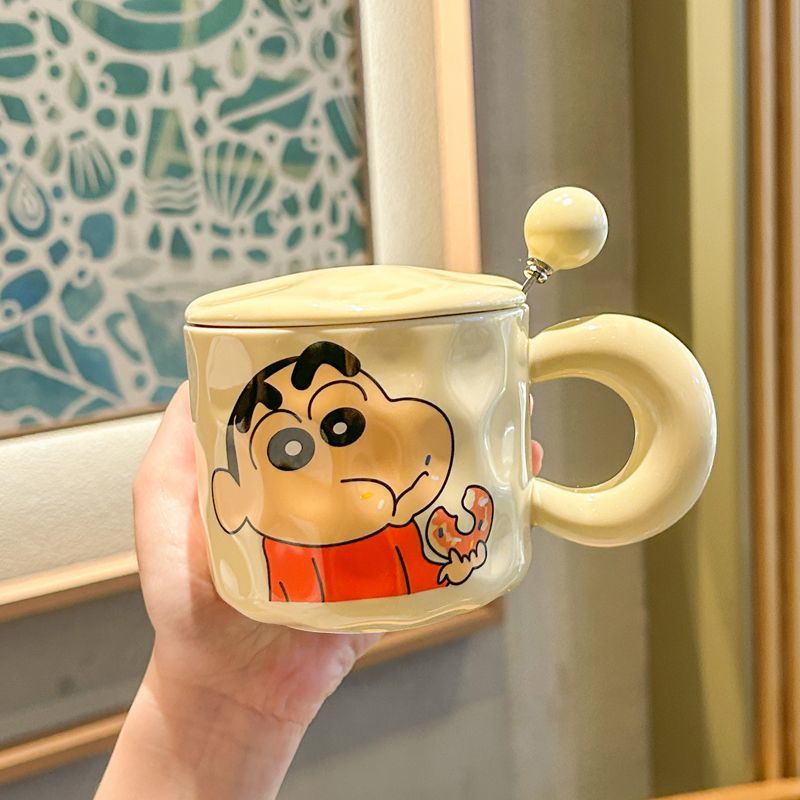 Milk Milk fufu Influencer Mug with Lid Spoon Cute Couple Ceramic ...