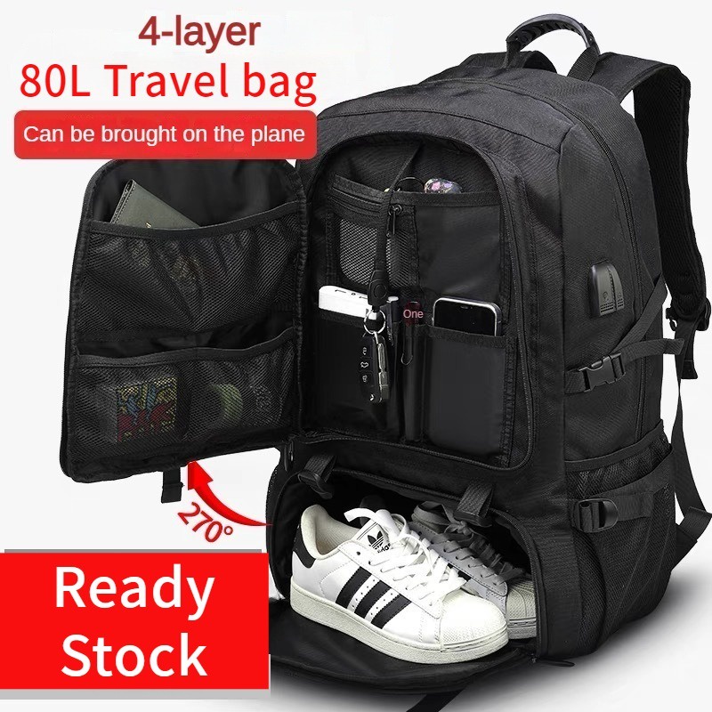 【Ready Stock】50-80L Travel bagpack expandable waterproof hiking ...