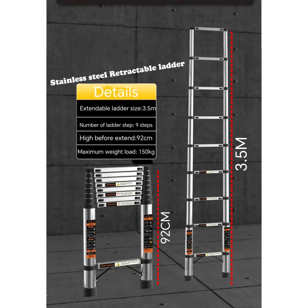 Tangga lipat heavy Duty Foldable ladder foldable heavy duty tangga lipat aluminum telescopic ...