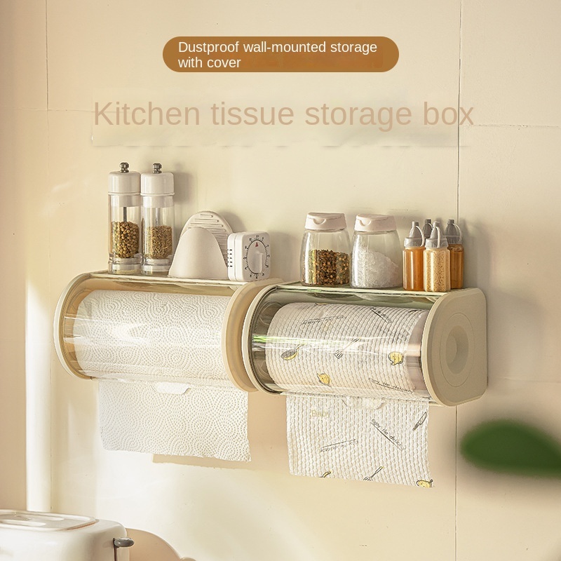 Wall-Mounted Kitchen Tissue Storage Box Household Toilet Roll Holder ...