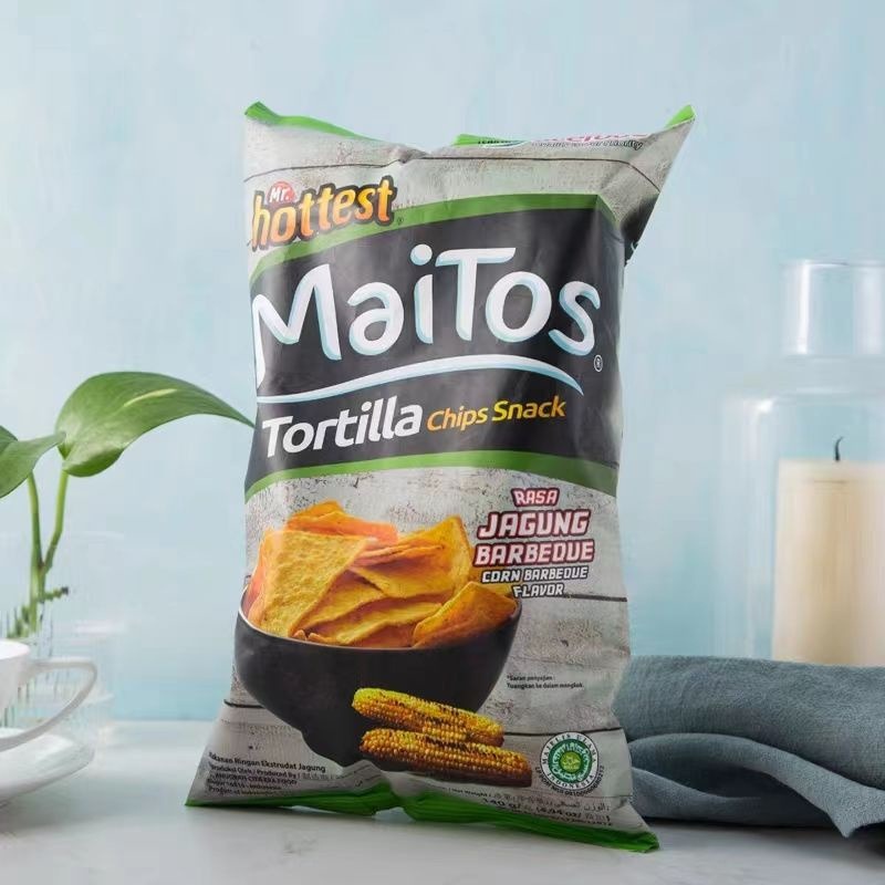 ZEJUN Indonesian maitos corn flakes big bag spicy barbecue flavored ...
