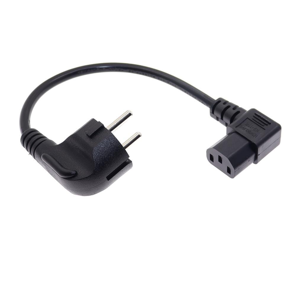 European 2 Pin Male to IEC 3 Pin Female ,Schuko to IEC C13 Angled 90 ...