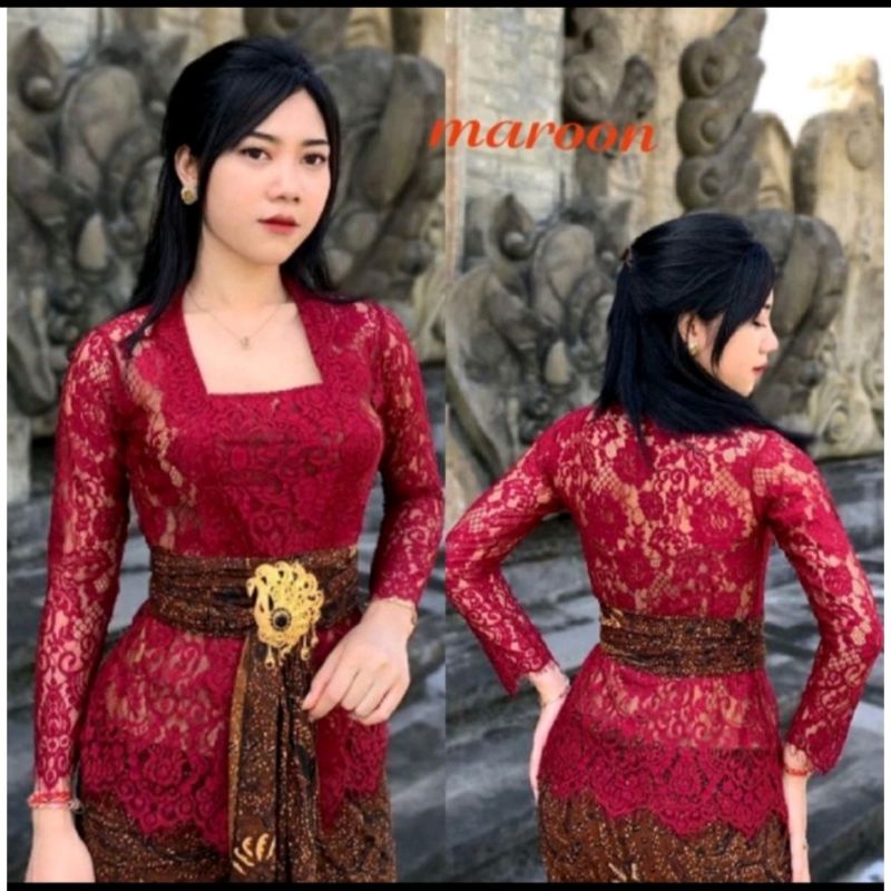 SEMI-FRENCH BROCADE BALI KEBAYA, MODERN NEW KUTU BROCADE KEBAYA | Shopee Malaysia