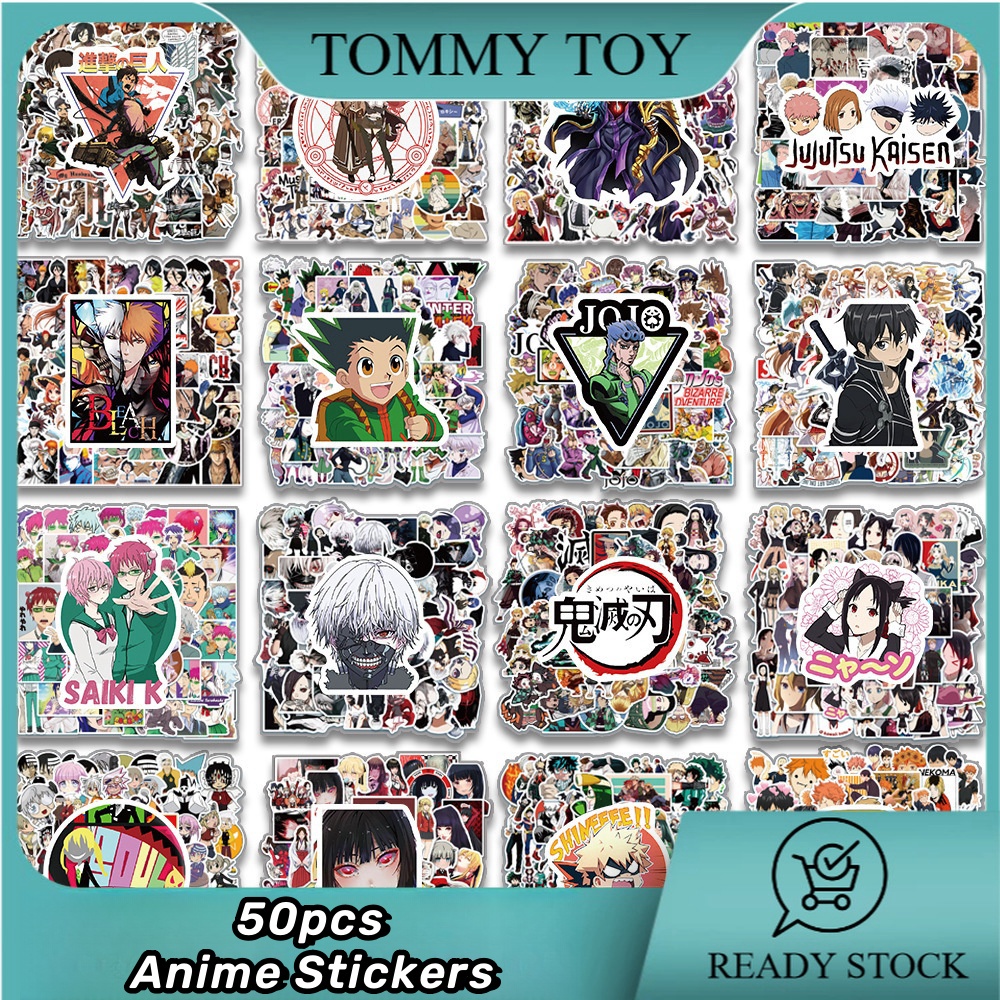 M'sia Stock 50pcs Japanese Anime One Piece Naruto Haikyuu Demon Slayer ...