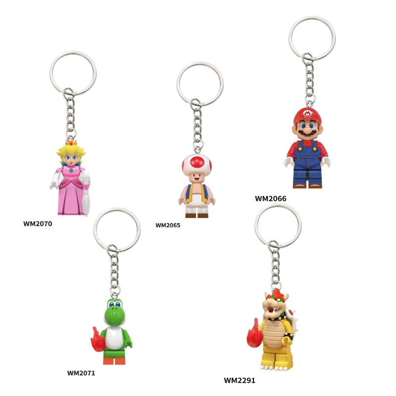 Lego keychain Compatible with Lego Mario Series Princess Beach Cooper ...