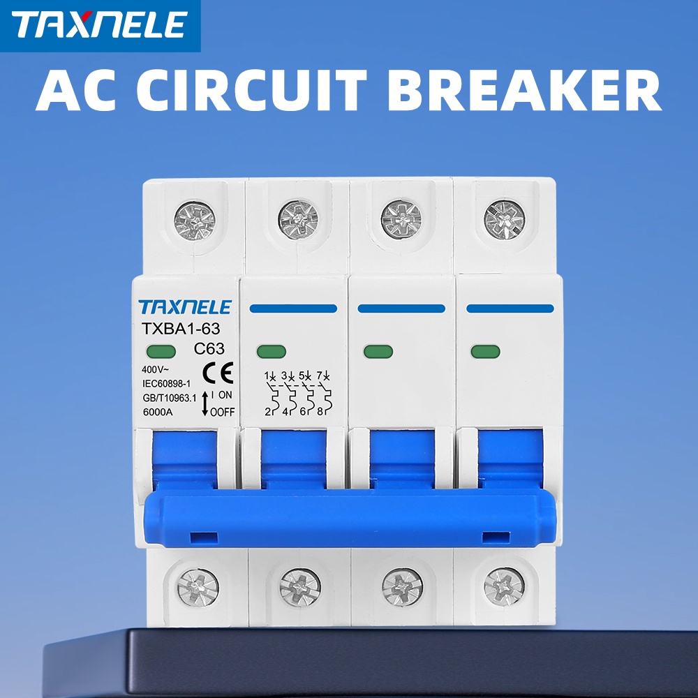 400V DZ47 4P 10A 63A C Type Mini Circuit Breaker MCB Short Overload ...