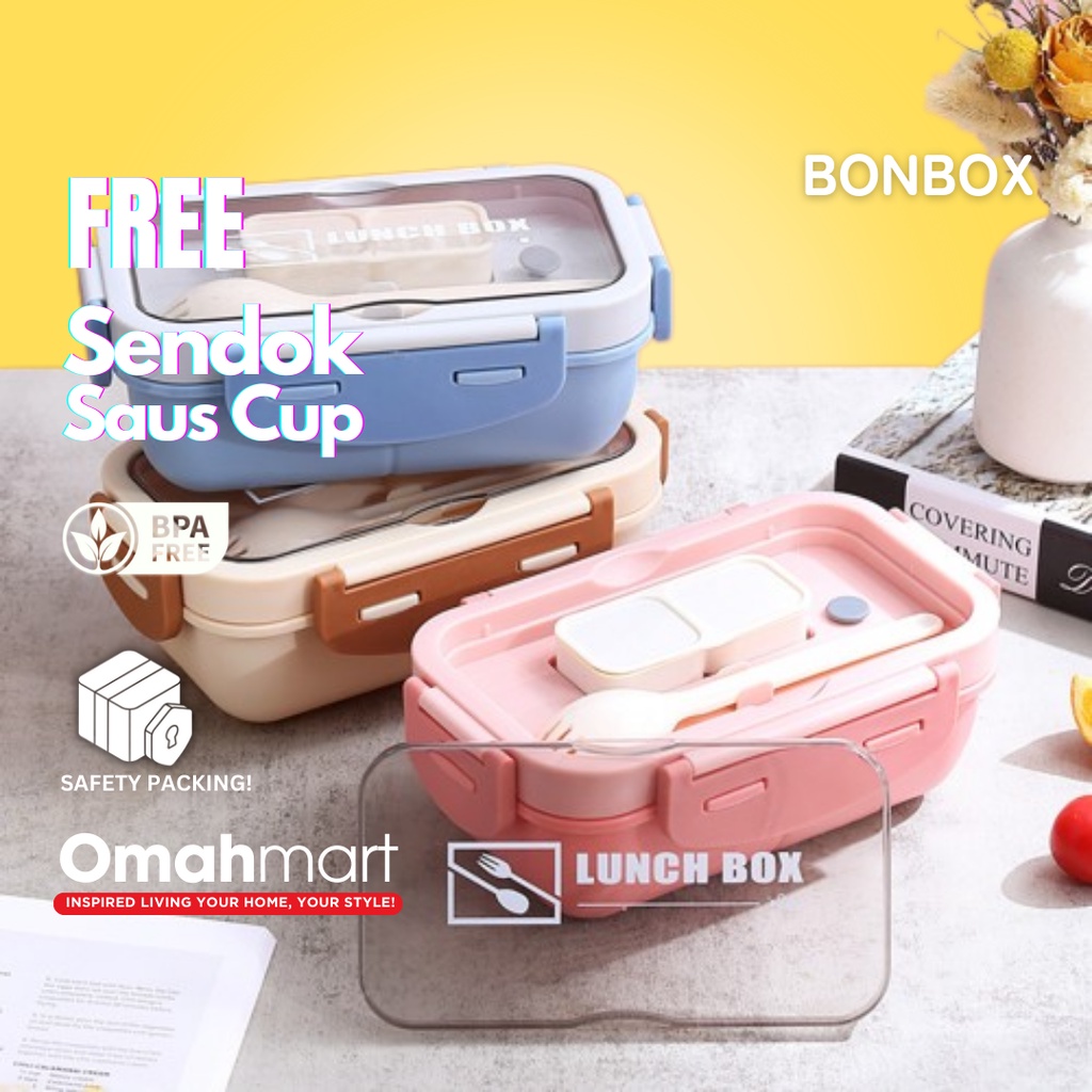 Bonbox Lunch Box 3 Bulkheads For School Children Anti-Spilling BPA Free ...
