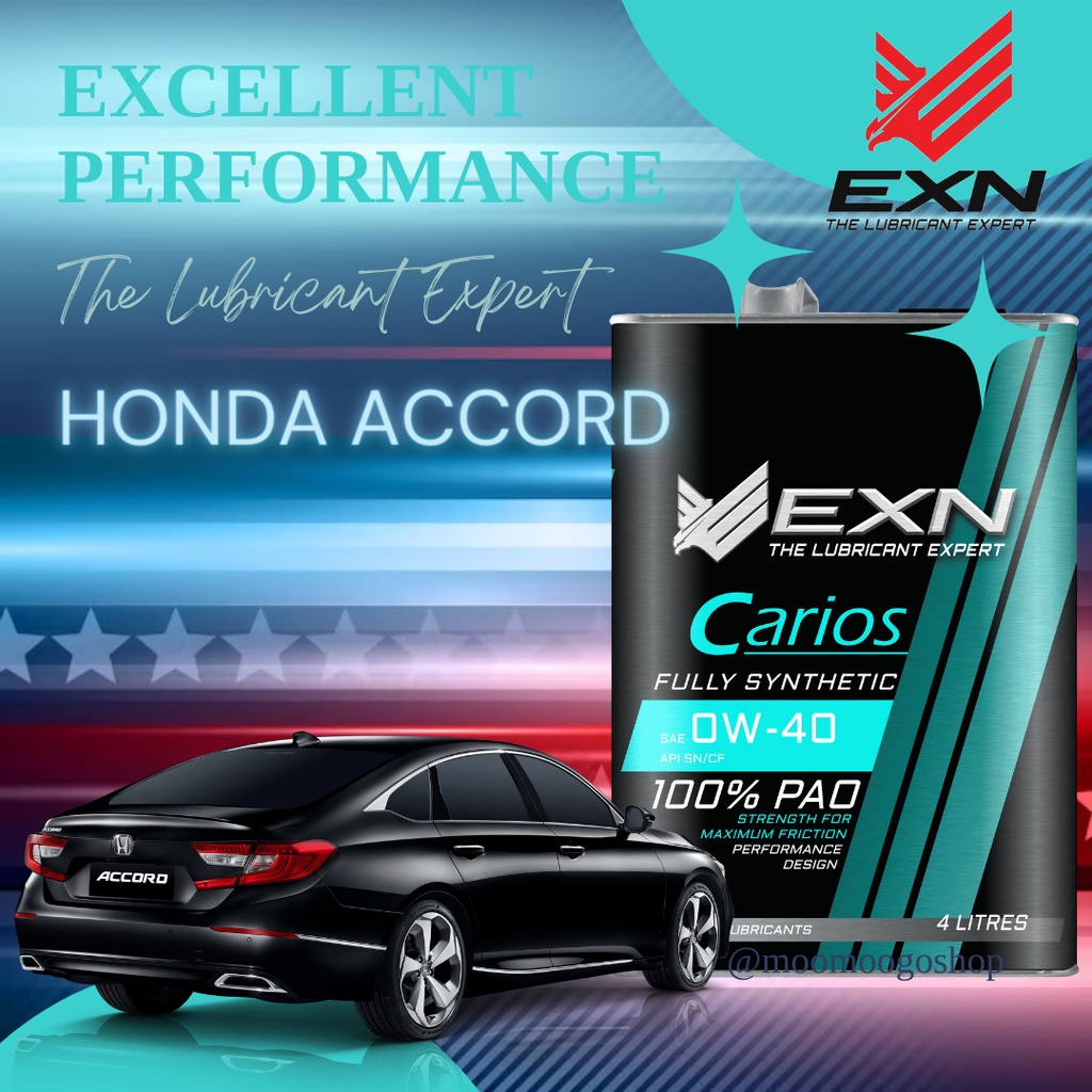 EXN CARIOS SAE 0W-40 0W40 FULLY SYNTHETIC ENGINE OIL API SN/CF 4 LITRES ...