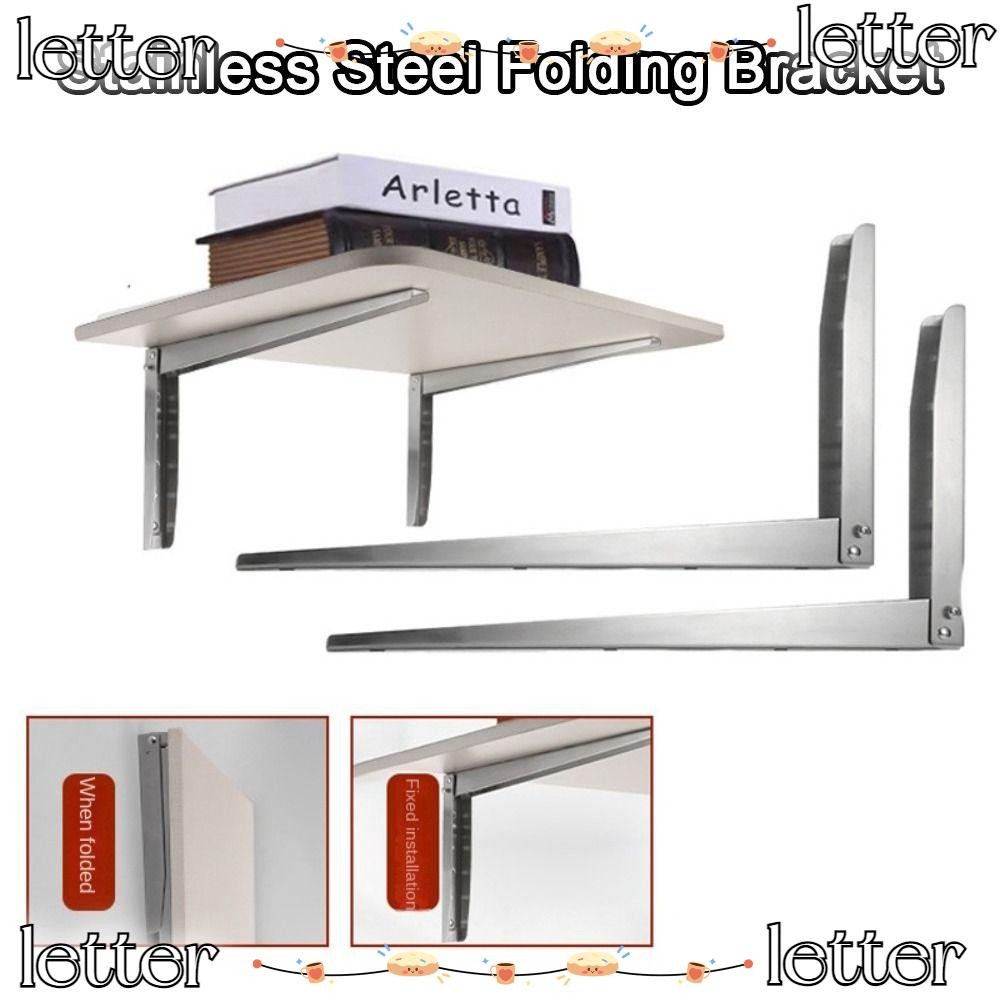 LETTER Folding Shelf Bracket, Stainless steel Adjustable Wall Mounted ...