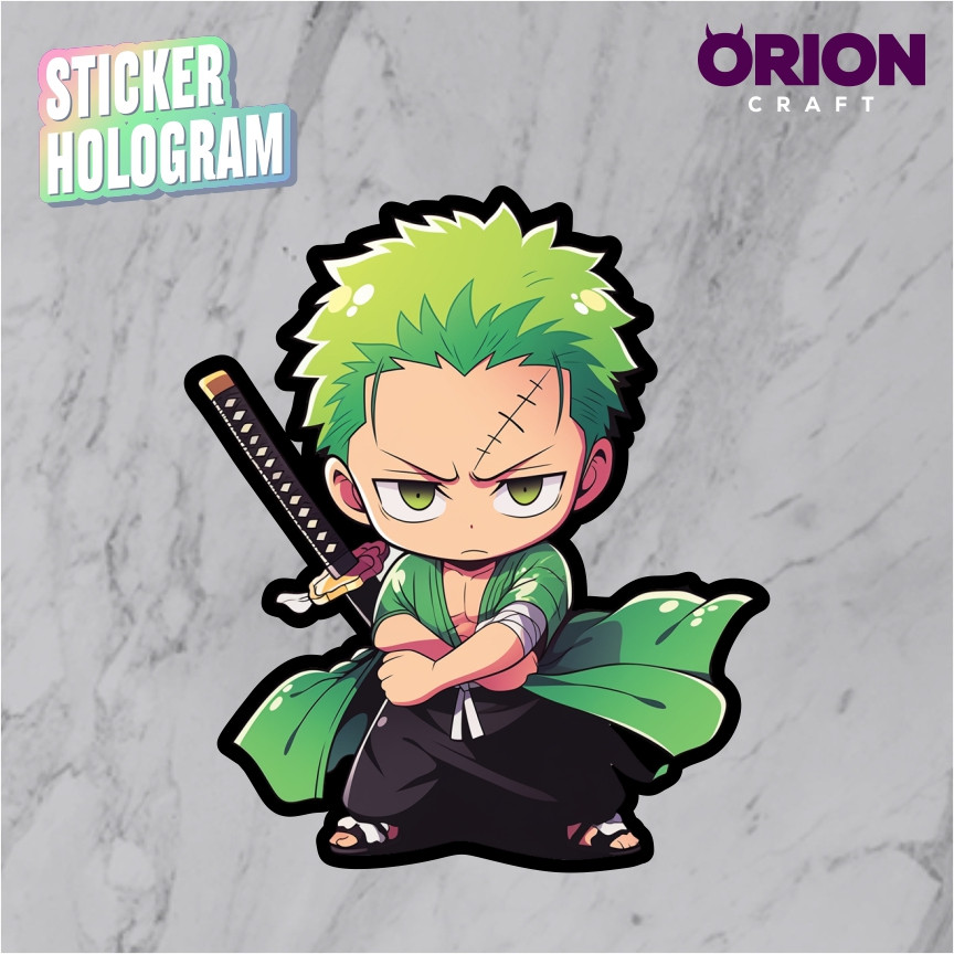 HP Jdm Project - Chibi Hologram Zoro One Piece Sticker 5,5cm OCONP14 ...