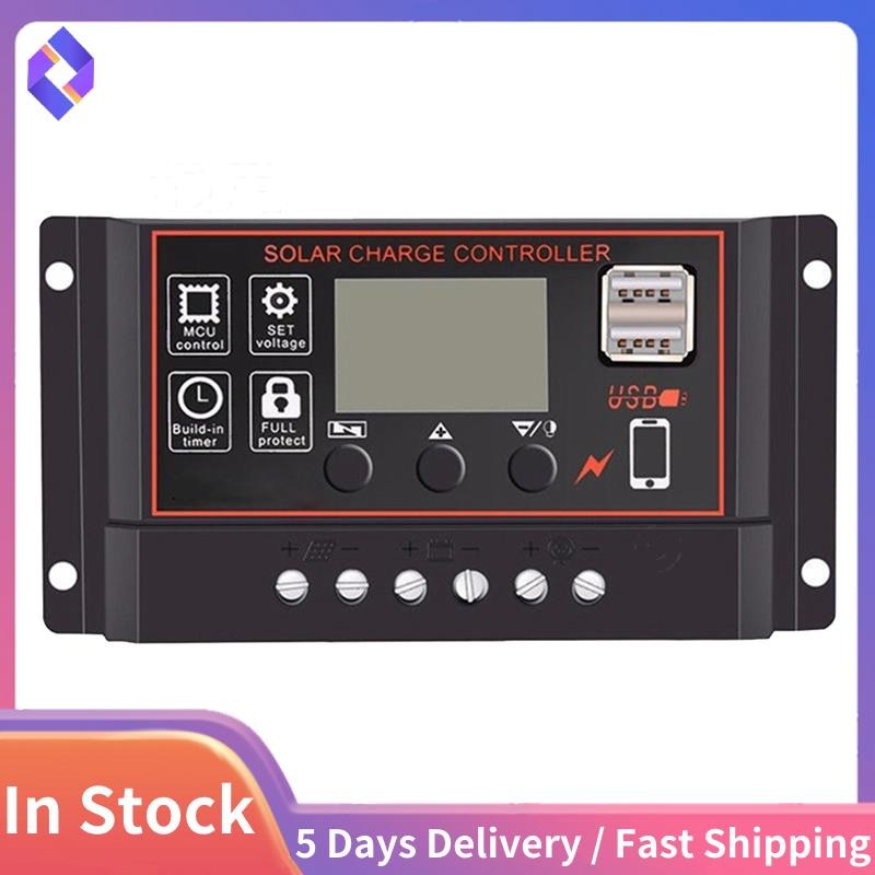 Solar Charge Controller Solar Panel Controller 12V 24V LCD Display ...