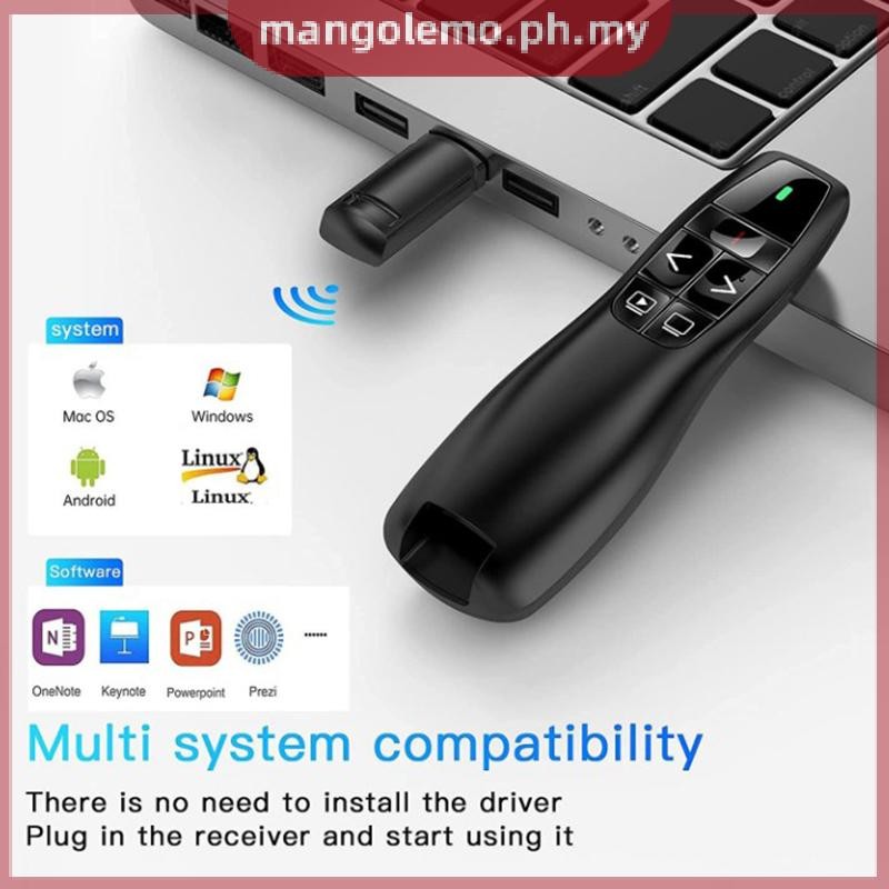 [MANGO] 2.4Ghz USB Wireless Presenter Red Laser-Pen Pointer PPT Remote ...