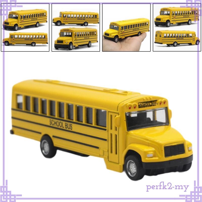[PerfkfcMY] School Bus Toy Model Alloy Diecast Pull Back Bus Toy ...