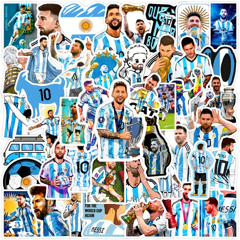 Messi Stickers 50Pcs/Set Football Waterproof Stickers Decal for Toys ...
