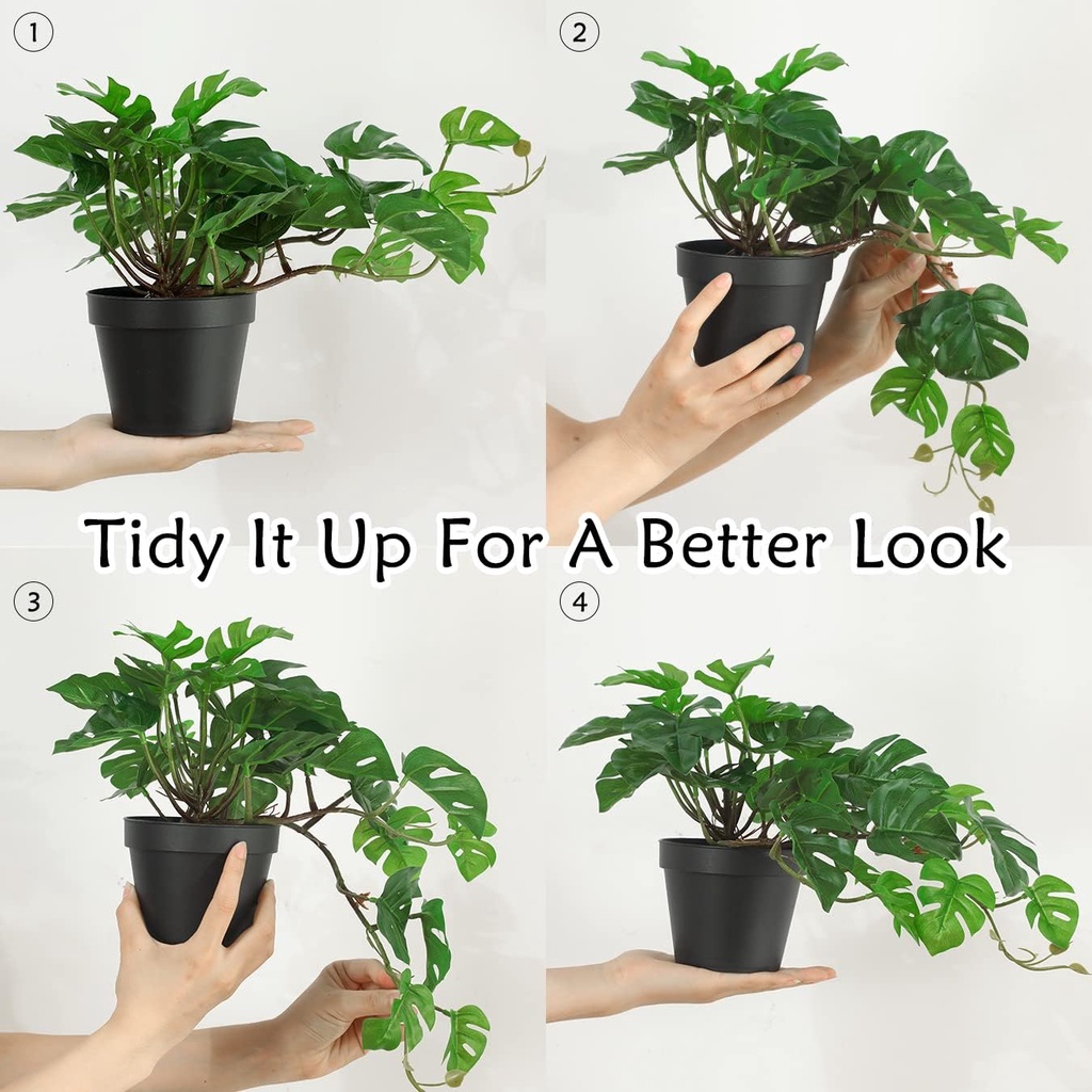 Faux Potted Plants - Fake Pothos Artifical Plants with Plastic Pot ...
