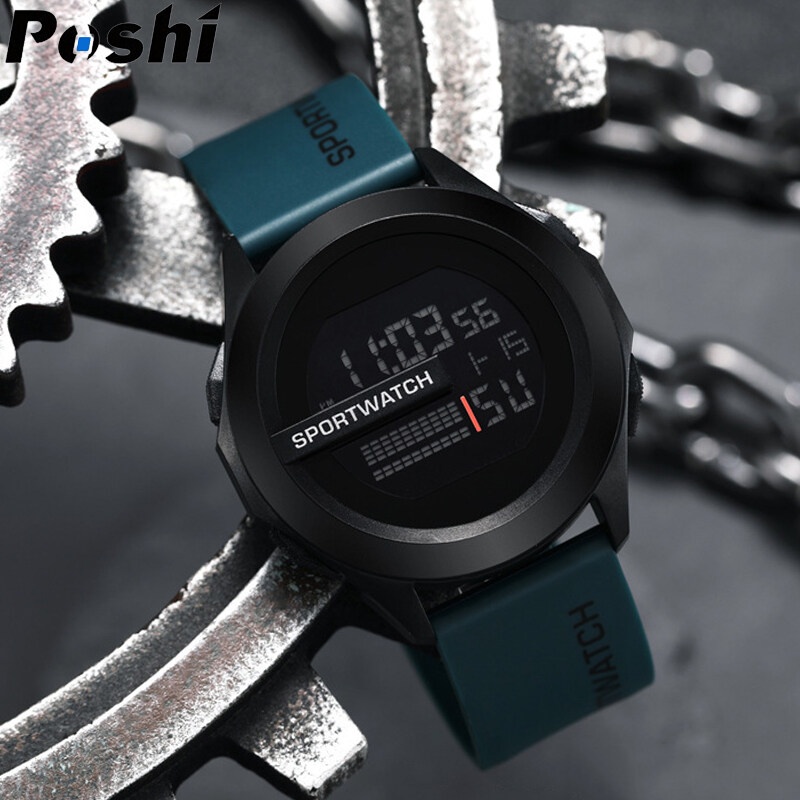 Original POSHI Jam Tangan Lelaki Waterproof Alarm Chronograph Countdown ...
