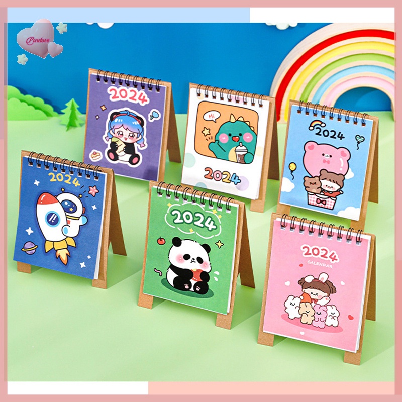 Purelove> 2024 Cute Cartoon Desk Calendars Monthly Organizer Standing ...