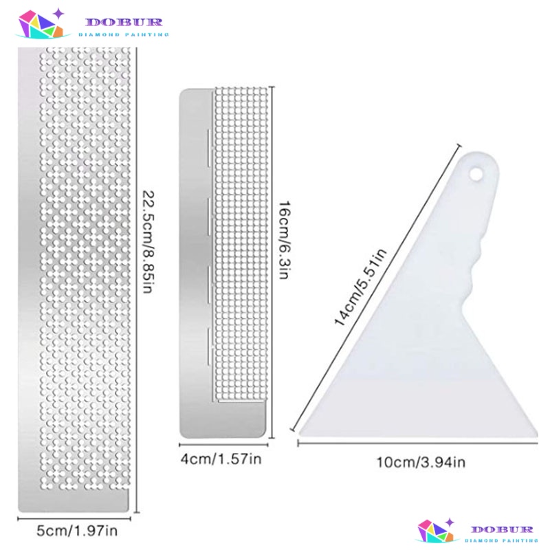 DOBUR | Diamond Painting Rulers Set Spot Drill Universal Mesh Ruler ...