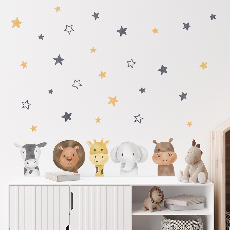 Colorful Cartoon Animal Wall Decor Sticker for Children's Room and ...
