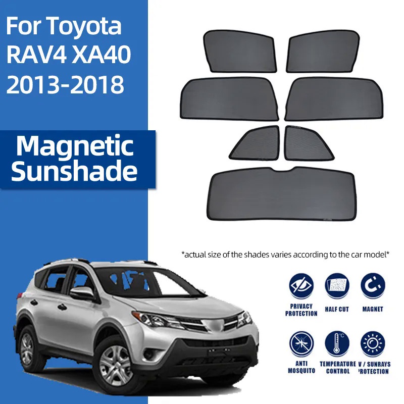 For Toyota RAV4 XA40 2012-2018 RAV 4 Magnetic Car Sunshades Front Rear ...