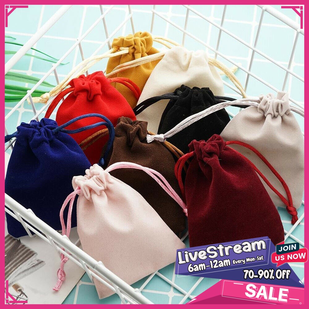 Velvet Drawstring Burlap Bag Linen Pouch Mini Jute Bag Gift Bag ...