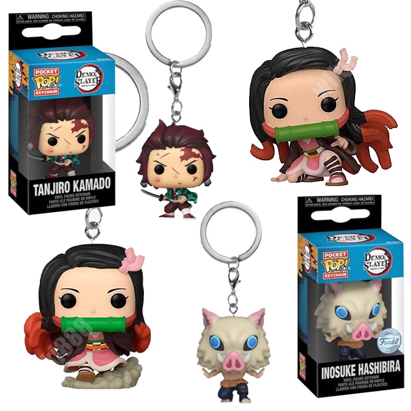 Demon Slayer Funko POP Keychain Tanjirou Nezuko Inosuke Zenitsu Model ...