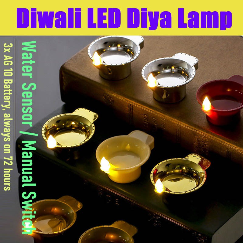 2025 Water Sensor Diwali LED Diya Lamp Deepavali Oil Lamp Decorative ...