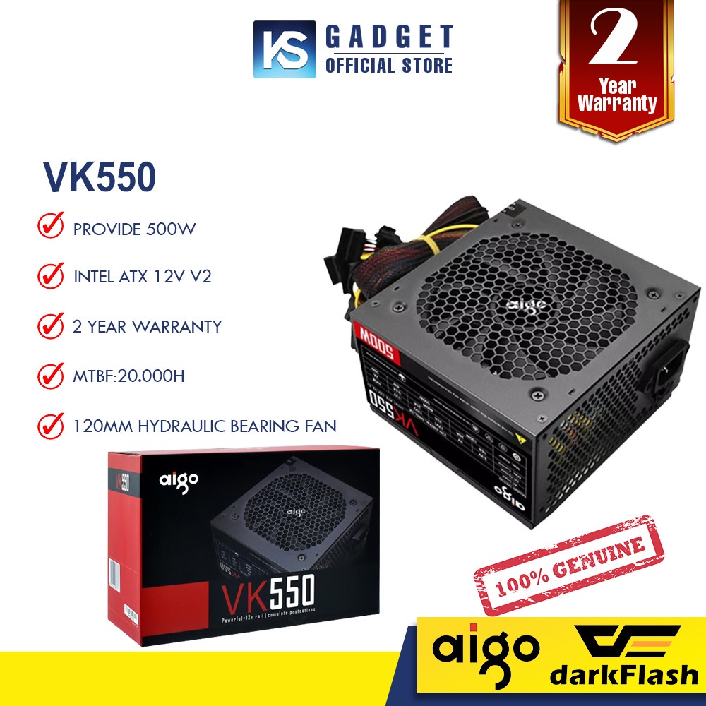 Aigo DarkFlash VK550 Power Supply 2 Year Warranty | Shopee Malaysia