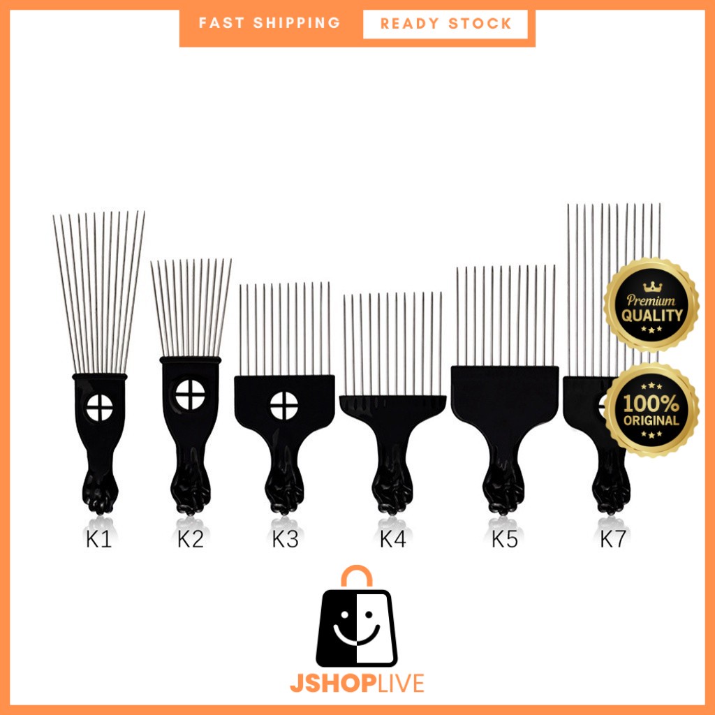 PROFESSIONAL 64MM Wide Metal Teeth Afro Fork Comb (BB) | Shopee Malaysia