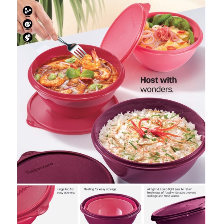 Tupperware Round Wonderlier Bowl Level Set | Shopee Malaysia
