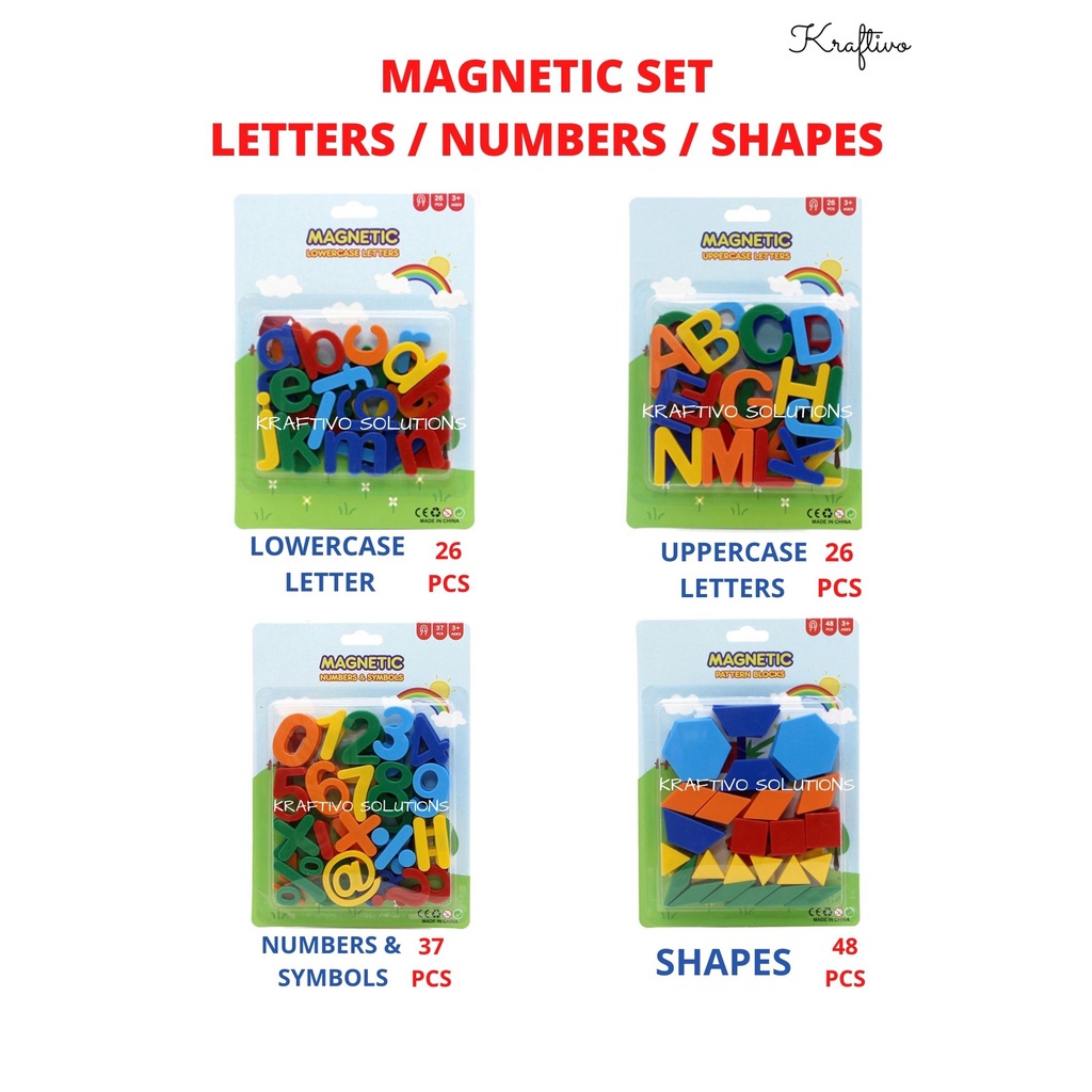 MAGNETIC ALPHABET SET / NUMBERING & SYMBOLS SET / MAGNET ABC & 123 SET ...