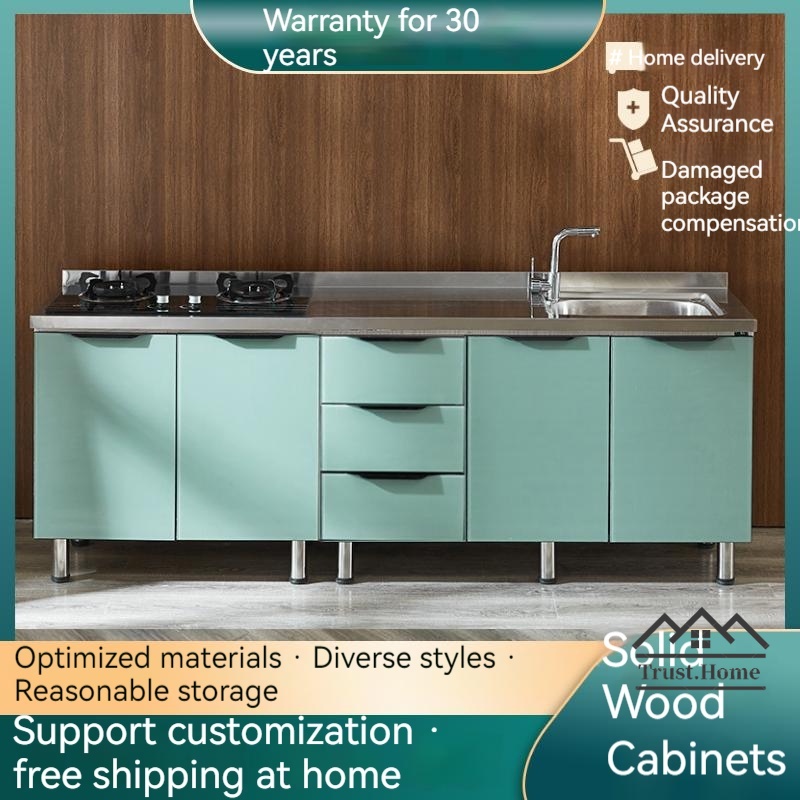 Kitchen cabinet integrated stainless steel stove combination cabinet ...