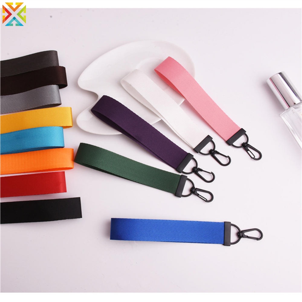 Solid Color Webbing Keychain Phone Lanyard Keychain Schoolbag Car Key ...