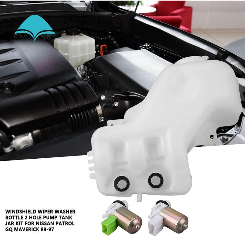 Car 2 Hole Windshield Wiper Washer Bottle with Pump Tank Jar Kit for ...