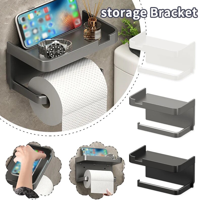 Portable Wall Mounted Detachable ABS Double Layers Tissue Rack Bathroom ...