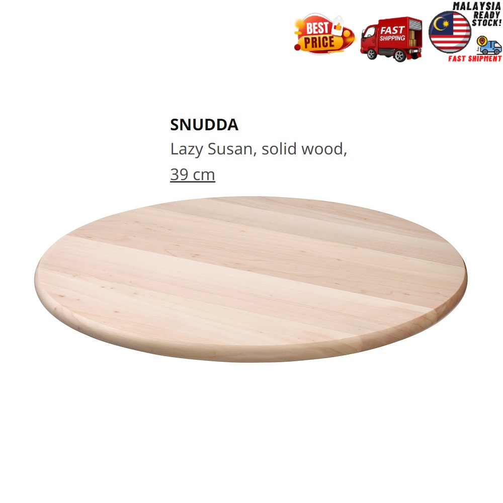 MINIKEA [39cm] Solid Wood Lazy Susan . Aspen Turntable . Revolving Tray ...