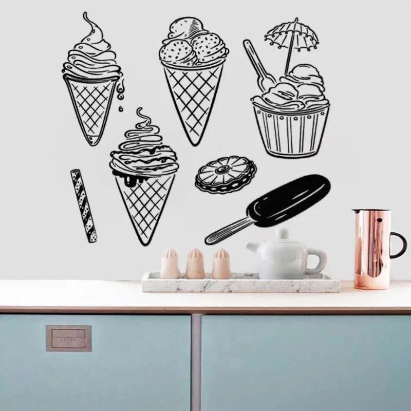 Ice Cream Shop Vinyl Wall Decal Sweet Cone Summer Drink House Window ...