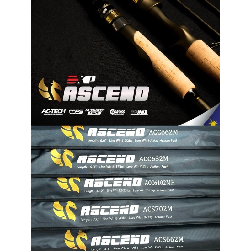 EXP ASCEND CARBON FIBER FISHING ROD (SPINNING N CASTING) | Shopee Malaysia